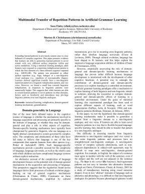 Multimodal transfer of repetition patterns in artificial grammar learning