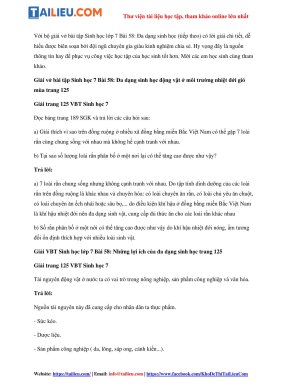 Tải Giải vở bài tập Sinh học lớp 7 Bài 58: Đa dạng sinh học (Tiếp theo) đầy