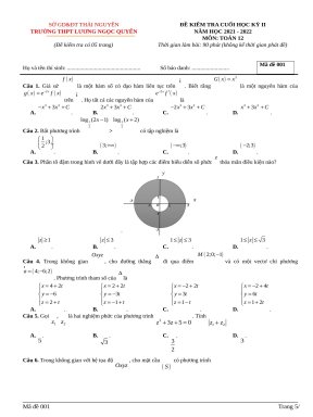 de cuoi hoc ky 2 toan 12 nam 2021 2022 truong luong ngoc quyen thai nguyen