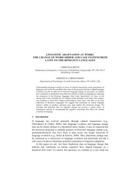 Linguistic adaptation at work the change of word order and case system ...