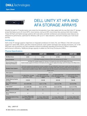 DELL UNITY XT HFA AND AFA STORAGE ARRAYS