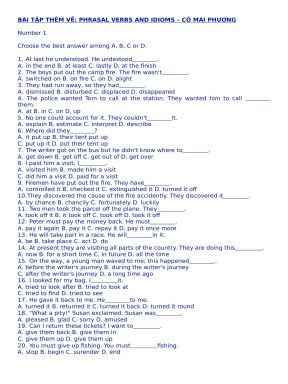 BT PHRASAL VERBS AND IDIOMS