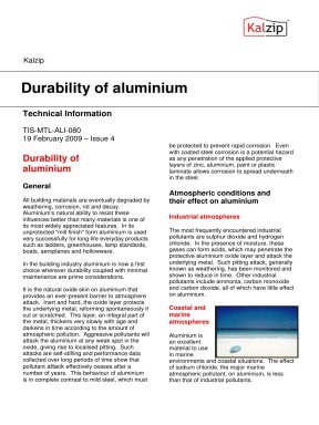 Durability of aluminium