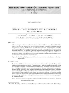 Durability of buildings and sustainable architecture