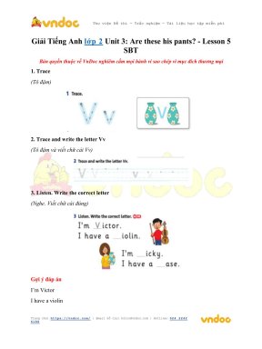 giai tieng anh lop 2 unit 3 are these his pants lesson 5 sbt