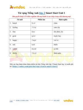 tu vung tieng anh lop 2 smart start unit 1