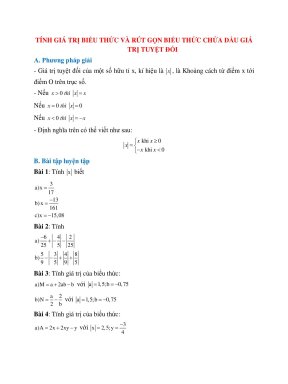 cach giai tinh gia tri va rut gon bieu thuc chua dau gia tri tuyet doi