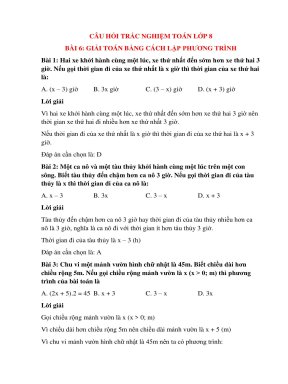 34 cau trac nghiem giai toan bang cach lap phuong trinh co dap an toan lop 8