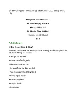 de thi giua hoc ki 1 tieng viet lop 5 nam 2022 2023 co dap an 10 de