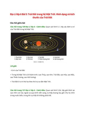 giai sgk dia li 6 bai 5 canh dieu trai dat trong he mat troi hinh dang ...