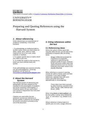 Preparing and Quoting References using the Harvard System