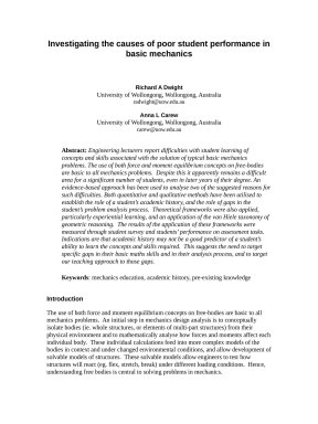 Investigating the causes of poor student performance in basic mechanics