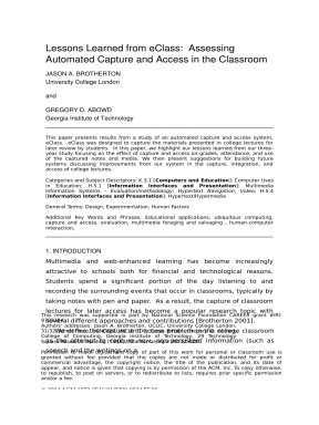 Lessons Learned from eClass Assessing Automated Capture and Access in ...