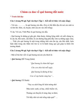 soan bai chum ca dao ve que huong dat nuoc hay nhat ket noi tri thuc