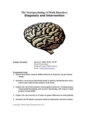 The Neuropsychology of Math Disorders Diagnosis and Intervention