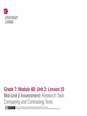 Mid-Unit 2 Assessment Research Task Comparing and Contrasting Texts