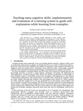 Teaching meta-cognitive skills implementation and evaluation of a tutoring system to guide self ...