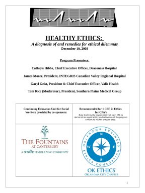 Ethics - Health Care Panel Handout