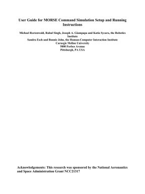User Guide for MORSE Command Simulation Setup and Running Instructions