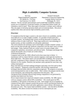 High Availability Computer Systems