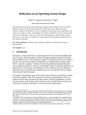 Reflections on an Operating System Design