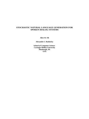 STOCHASTIC NATURAL LANGUAGE GENERATION FOR SPOKEN DIALOG SYSTEMS