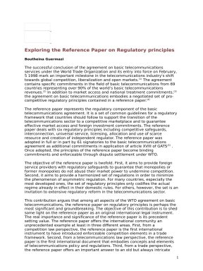 Exploring the Reference Paper on Regulatory principles