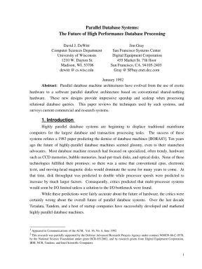 Parallel Database Systems The Future of High Performance Database ...