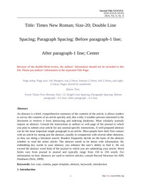 Times New Roman; Size-20; Double Line Spacing; Paragraph Spacing Before ...
