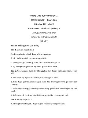 nam 2022 de thi giua ki 1 lich su va dia li lop 6 co dap an 4 de canh dieu