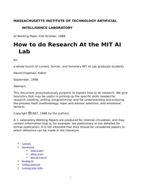 How to do Research At the MIT AI Lab