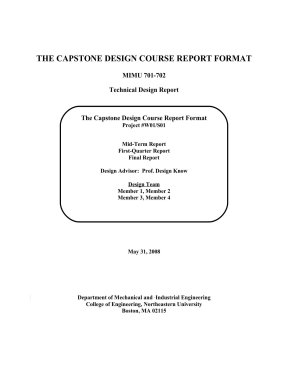 THE CAPSTONE DESIGN COURSE REPORT FORMAT