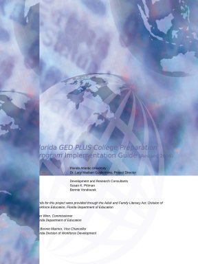 Florida GED PLUS College Preparation Program Implementation Guide