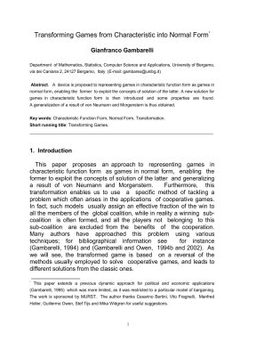 Transforming Games from Characteristic into Normal Form