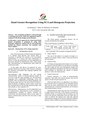 Hand Gesture Recognition Using PCA and Histogram Projection