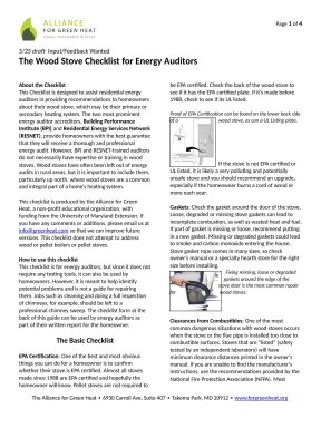 The Wood Stove Checklist for Energy Auditors