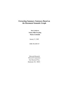 Extracting Summary Sentences Based on the Document Semantic Graph