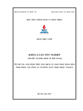 Giải pháp thúc đẩy dịch vụ giao nhận hàng hóa nhập khẩu tại công ty cổ ...