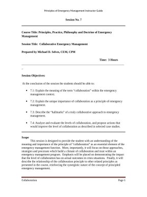 principles of em - session 7 - collaborative emergency management