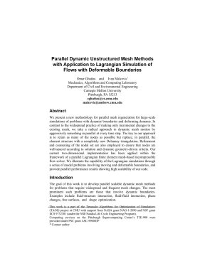Parallel Dynamic Unstructured Mesh Methods with Application to Lagrangian Simulation of Flows ...