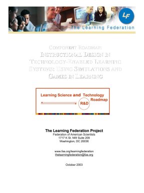 COMPONENT ROADMAP INSTRUCTIONAL DESIGN IN TECHNOLOGY-ENABLED LEARNING SYSTEMS USING SIMULATIONS AND