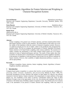 Using Genetic Algorithms for Feature Selection and Weighting in Character Recognition Systems