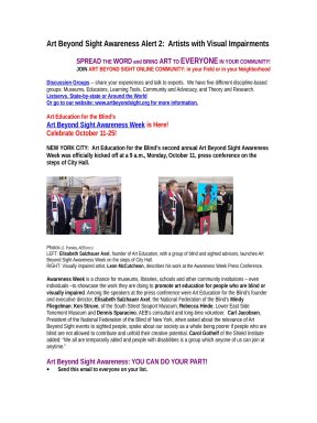 Art Beyond Sight Awareness Alert 2 Artists with Visual Impairments