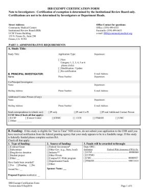 3. IRB Certification Form - Exempt Review