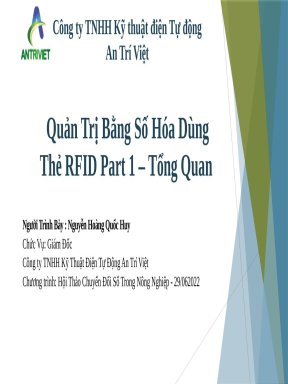 9. Nguyễn Hoàng Quốc Huy Presentation _29062022_RFID Topic _An Trí Viet _Nguyen Hoang Quoc Huy