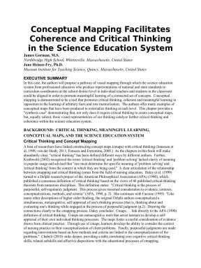 Conceptual Mapping Facilitates Coherence and Critical Thinking in the ...