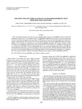 Isolation and long term culture of gallbladder epithelial cells from ...