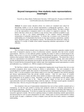 Beyond transparency How students make representations meaningful