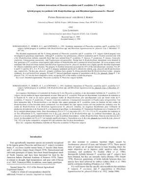 Symbiotic interactions of P. acutifolius and P. acutifolius x P ...