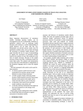 ASSESSMENT OF SIMULATION MODELS BASED ON TRACE-FILE ANALYSIS A METAMODELING APPROACH